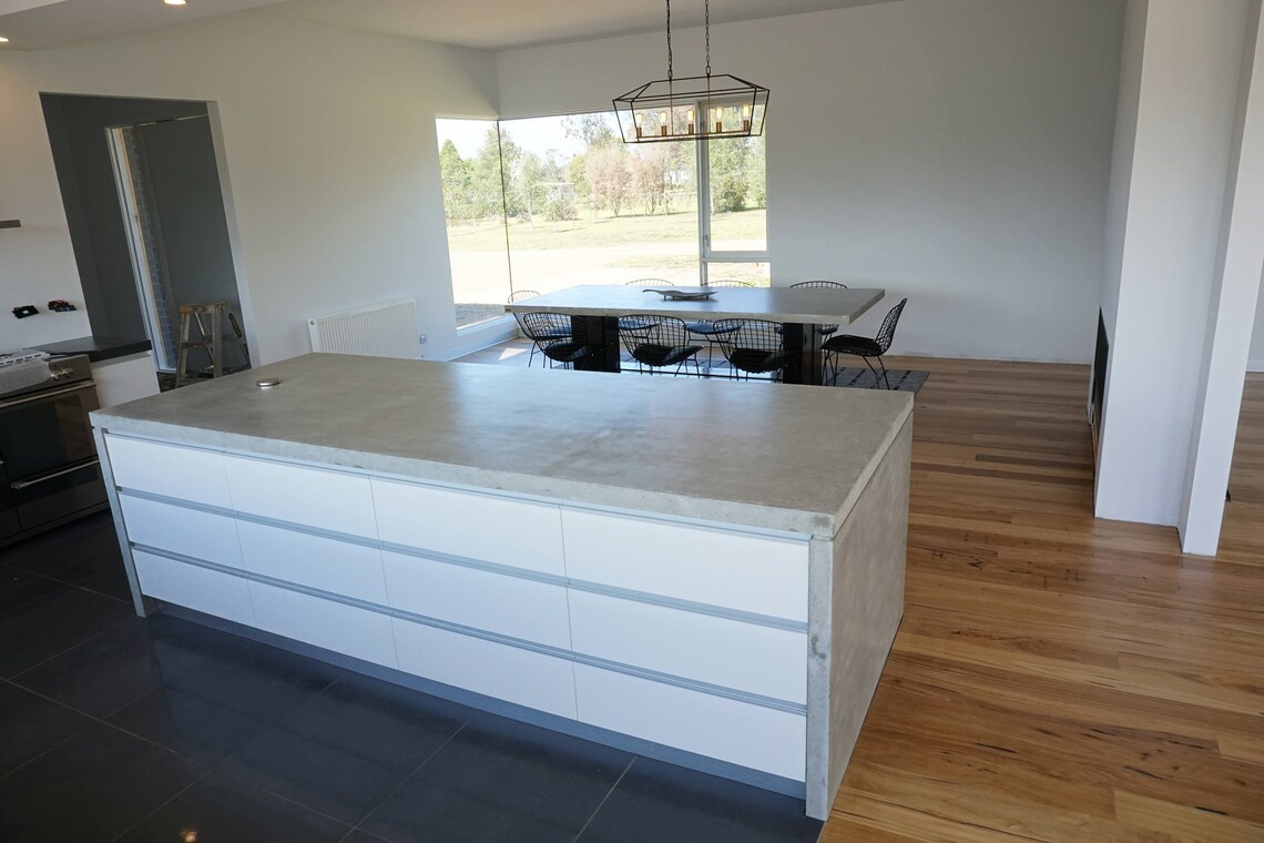 Polished Concrete Kitchen Counter Benchtop, Handmade Real Concrete ...