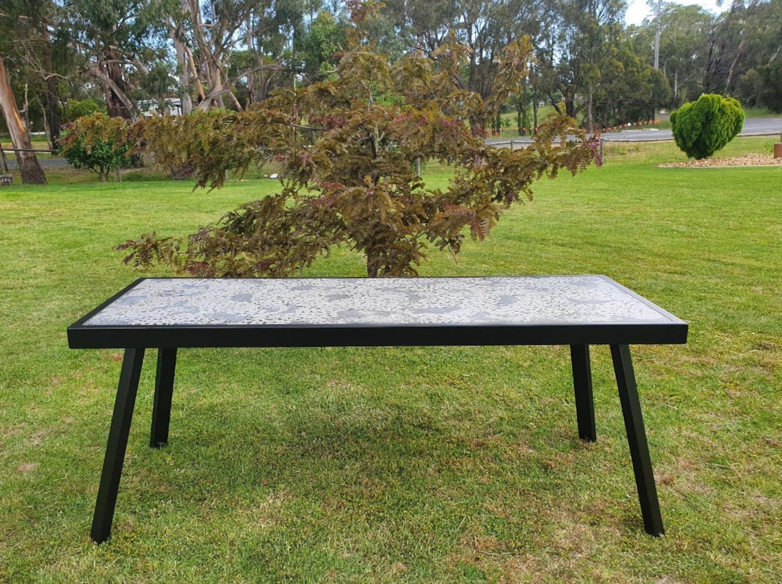 Polished Concrete Dining Table, Patio Outdoor Industrial Look Table and ...