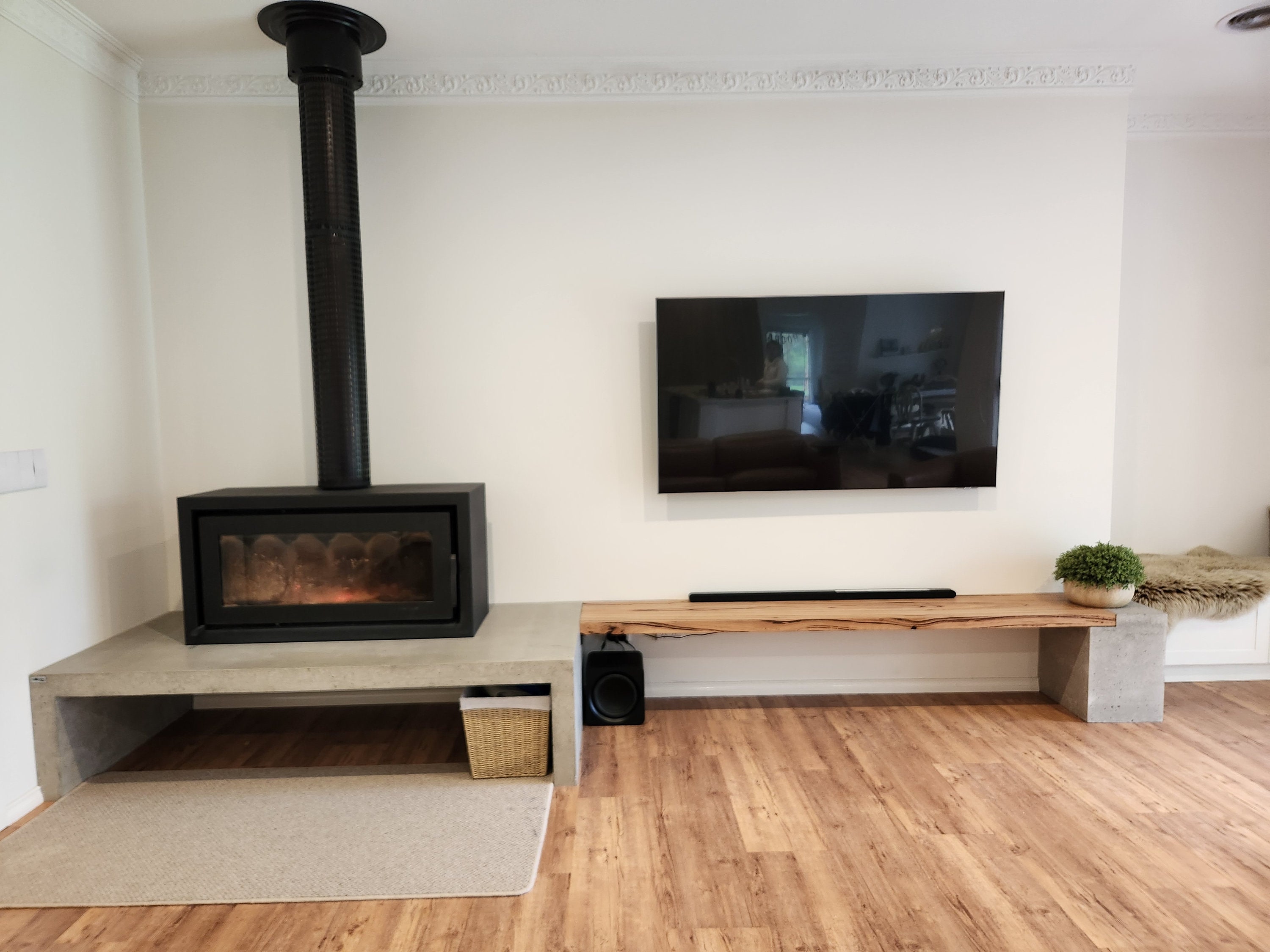 Concrete Fire Hearth 1.8m, Open Fire Stand, Fire Plinth, Fireplace ...