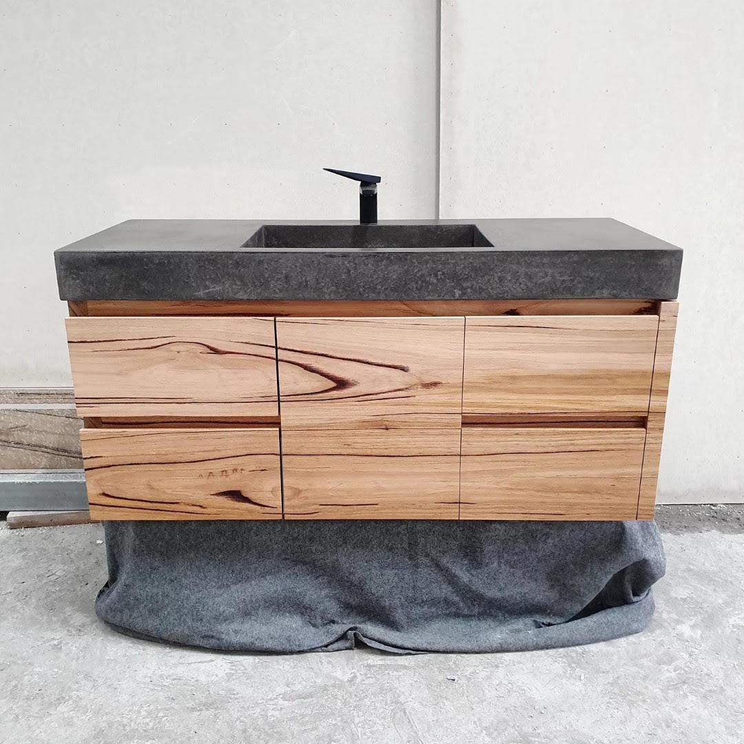 1.2m Custom Concrete Vanity. Handmade Hardwood Bathroom or Ensuite ...