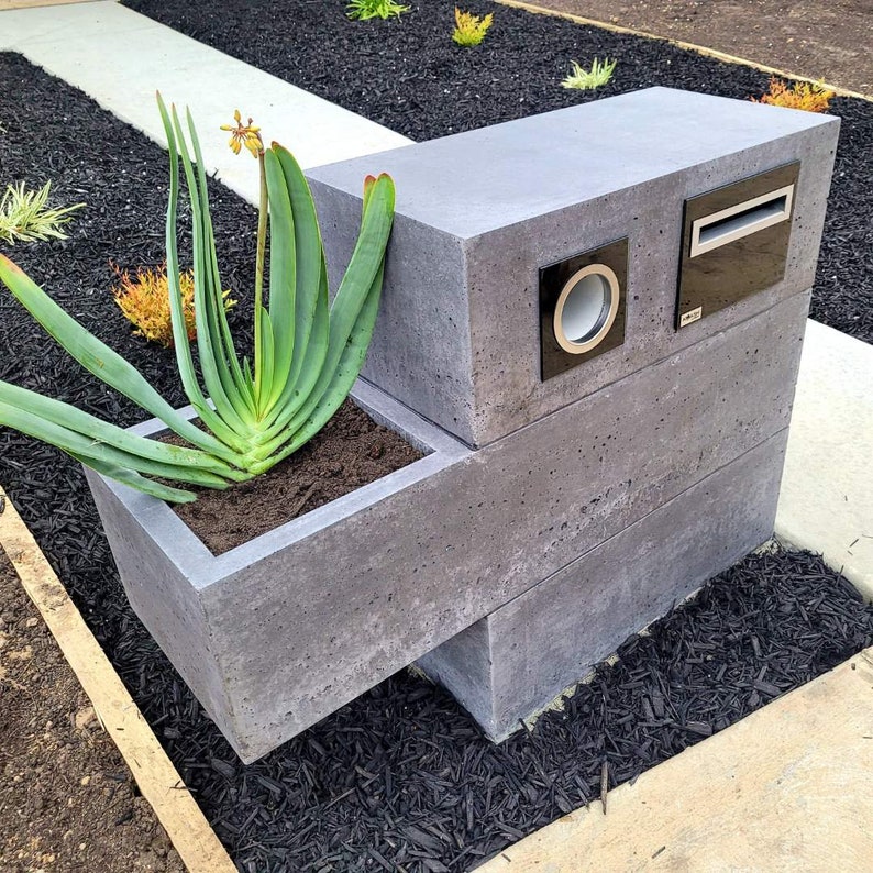Concrete Letterbox, Custom 3 Piece Unique Handmade Letterbox With ...