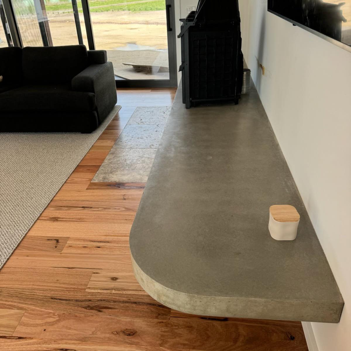 Polished Concrete Fire Hearth, Custom Plinth, Open Fire Stand, Bespoke ...
