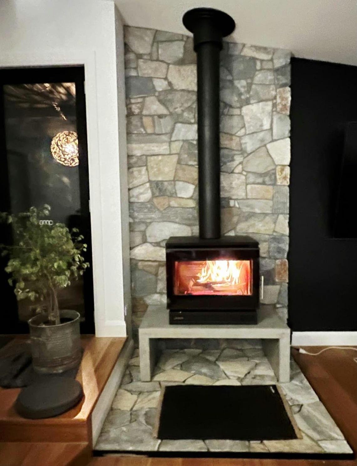 1.2m Concrete Fire Hearth, Open Fire Stand, Plinth, Fireplace Stand ...