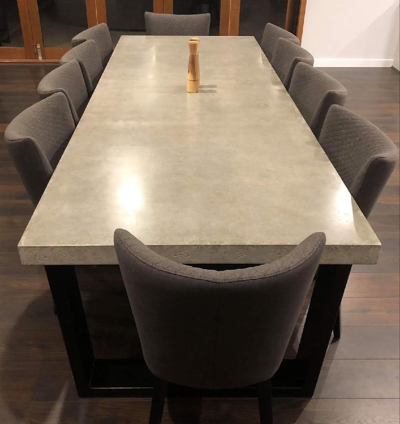 3m 12 Seater Real Concrete Dining Table With Steel Base. - Etsy