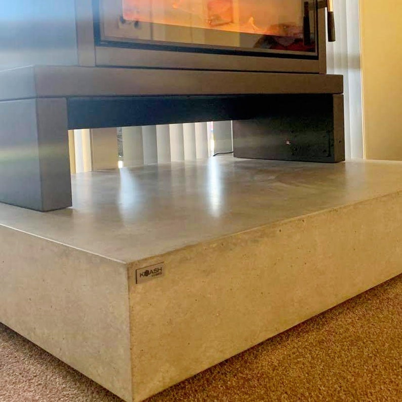Concrete fire hearth 1.5m open fire stand fire pit. Custom | Etsy