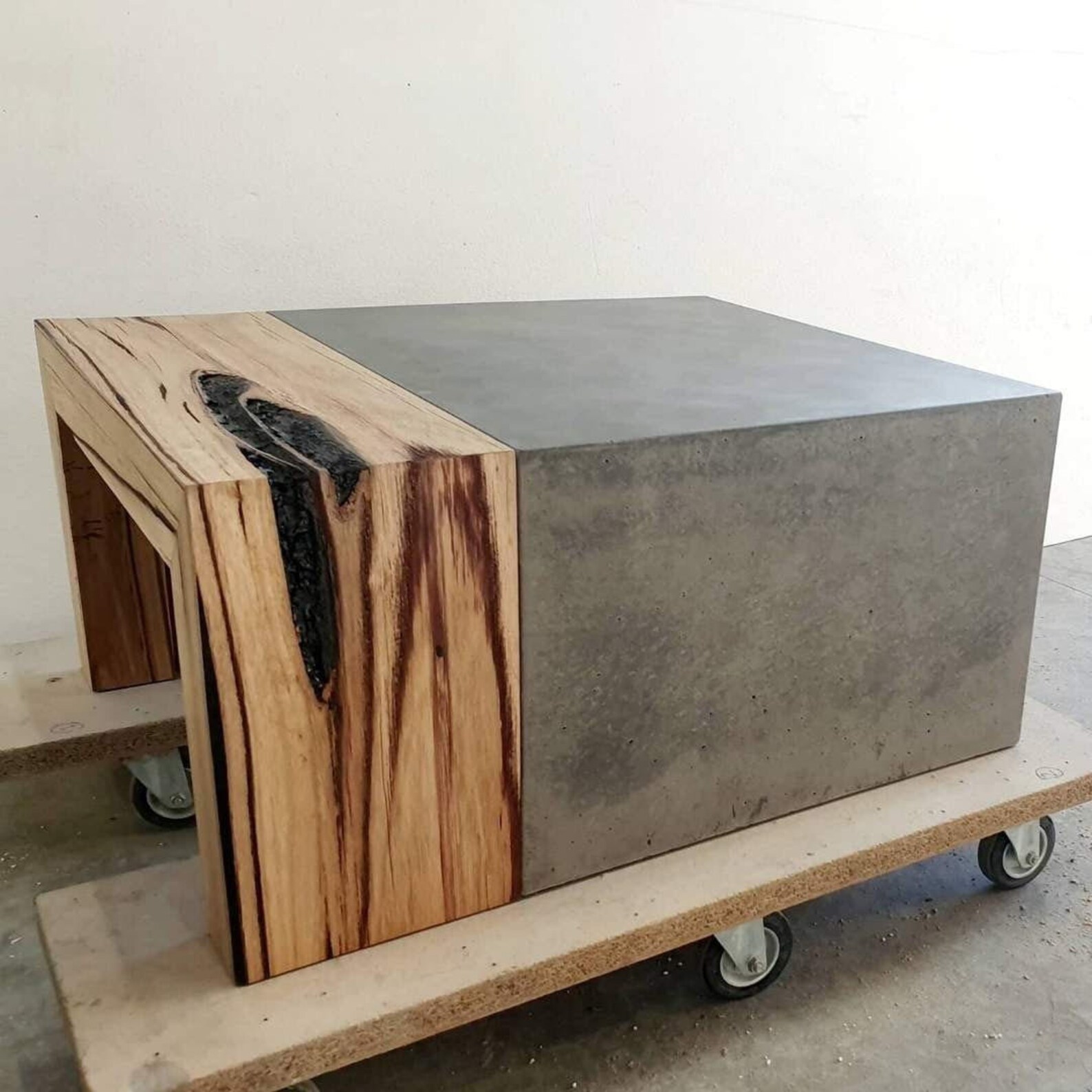 Concrete and Timber Handmade Bespoke Coffee Table. Concrete Furniture ...
