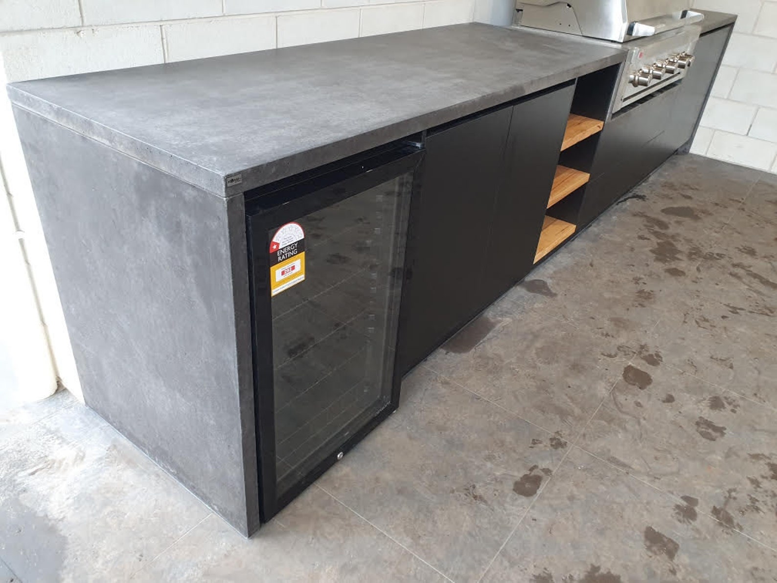 Outdoor Kitchen Concrete Benchtops With Black Weatherproof - Etsy