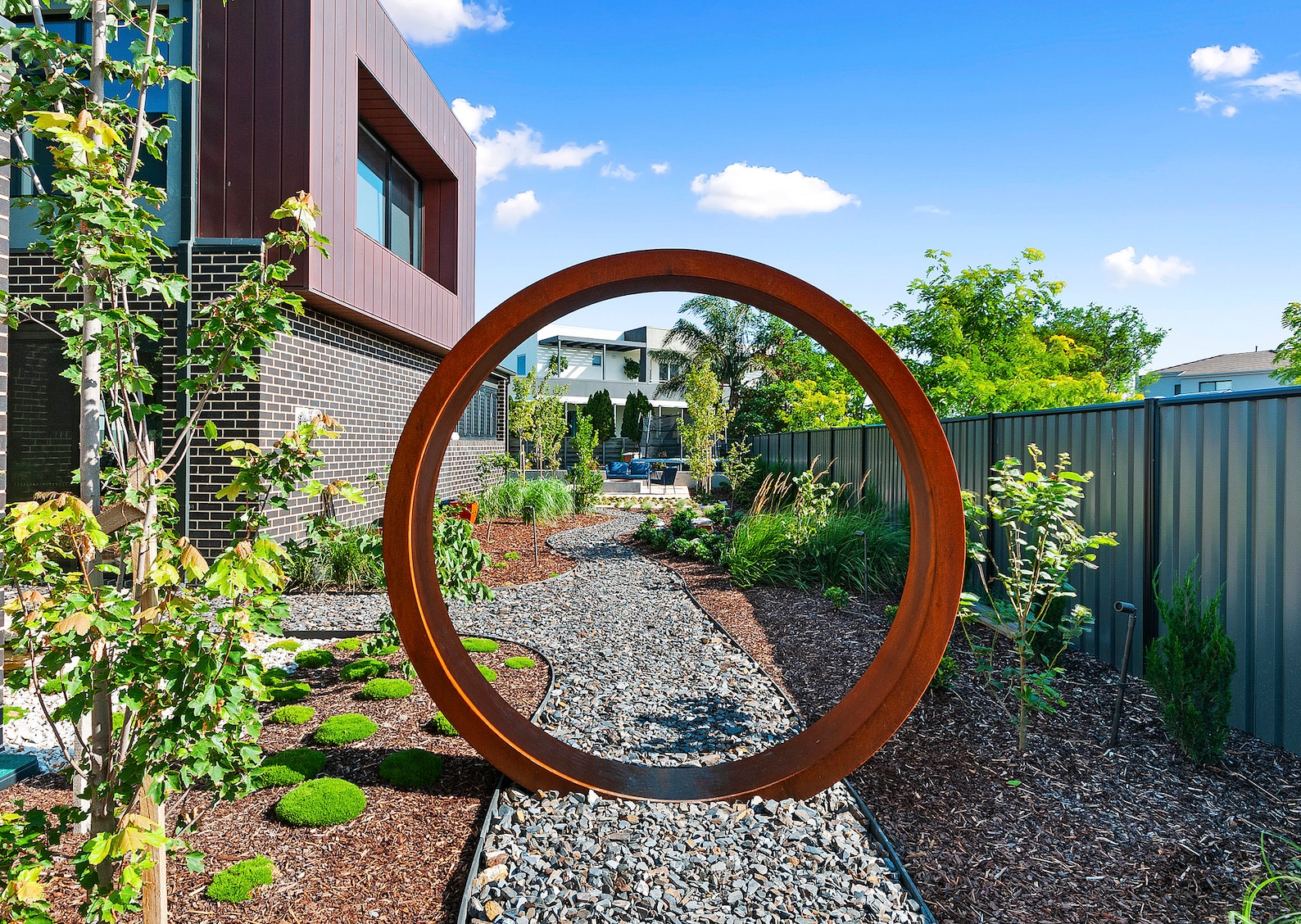 Corten Steel Moon Gate, Large Garden Sculpture, Landscape Art - Etsy UK