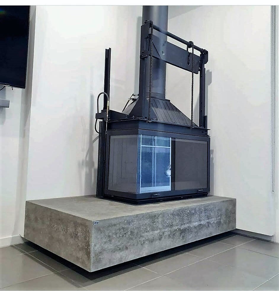 1.2m Concrete Fire Hearth, Open Fire Stand, Plinth, Fireplace Stand ...