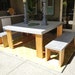 8 Seater, Square Concrete Dining Table 1.6m X 1.6m Bespoke With Steel ...
