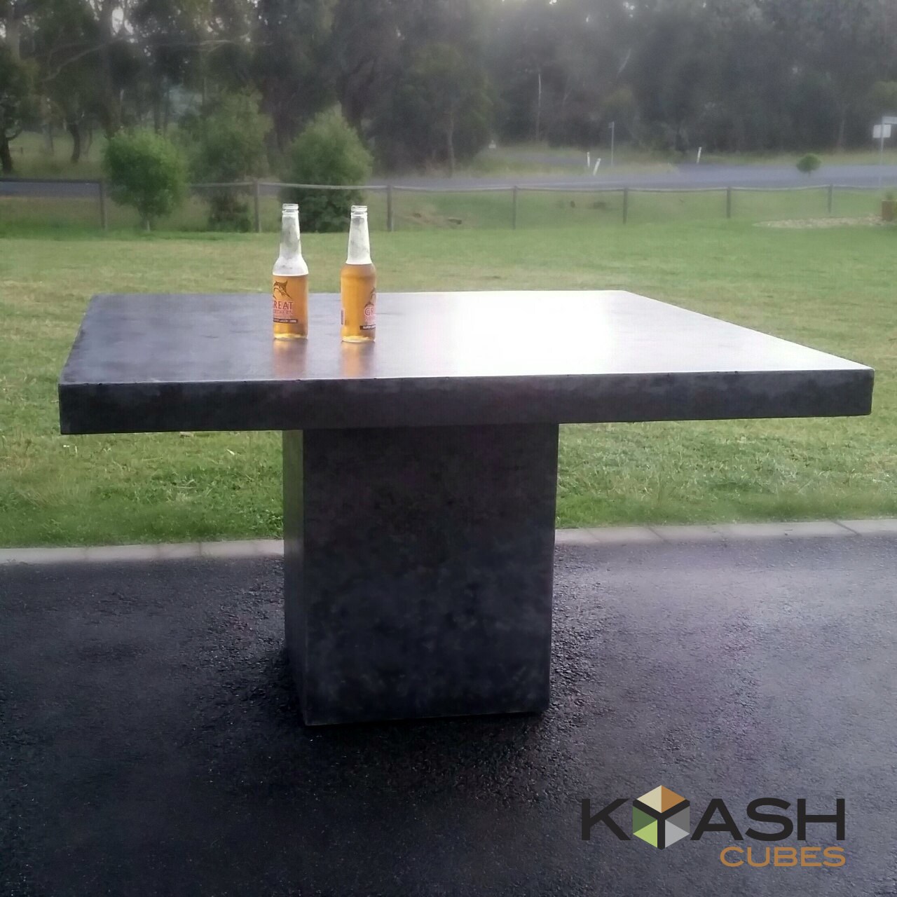 Charcoal Concrete Dining Table, Cafe Style, Outdoor Patio Table - Etsy