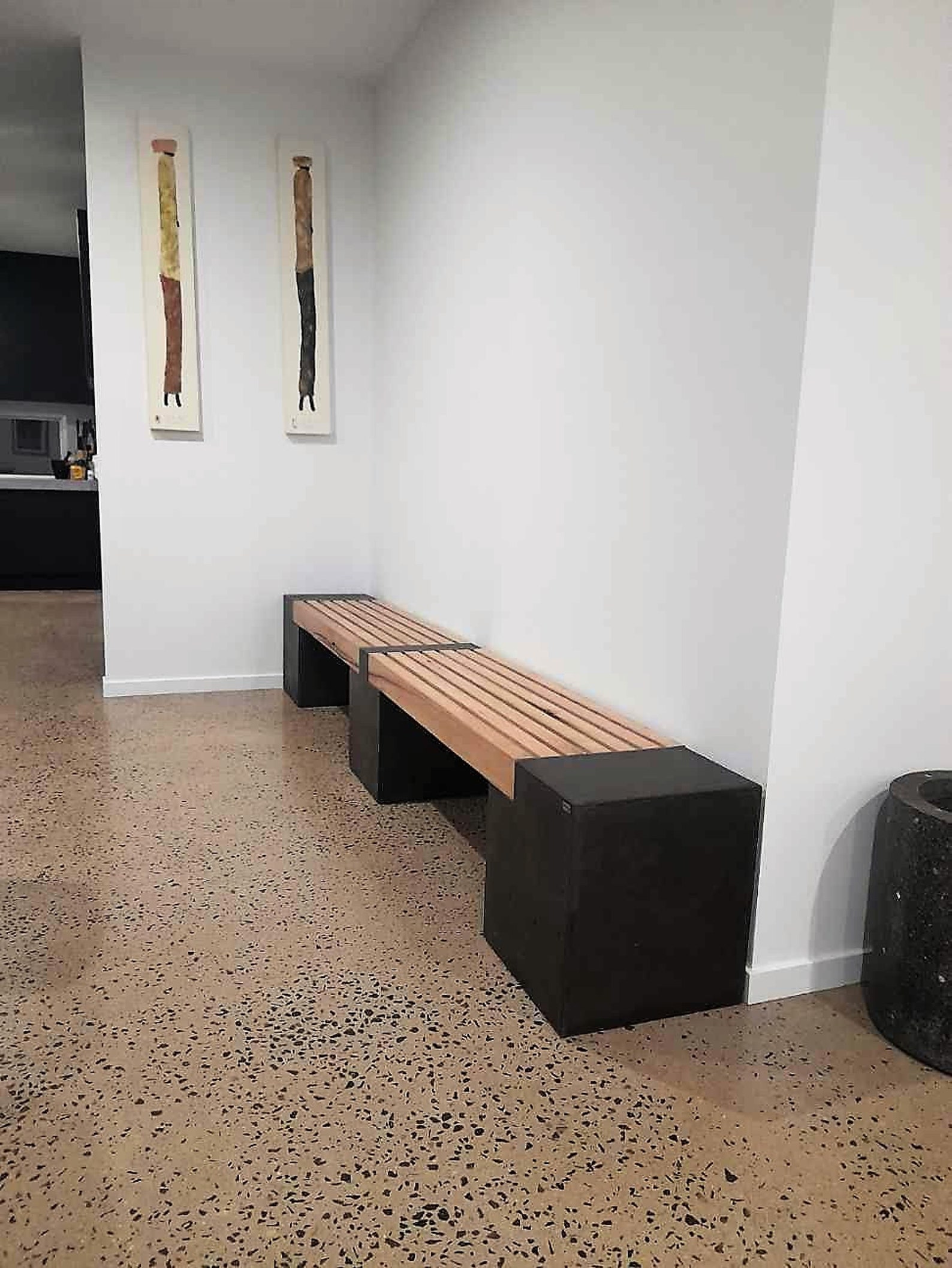 3m Custom Concrete Bench Seat With Timber Slats. Handmade,bespoke ...