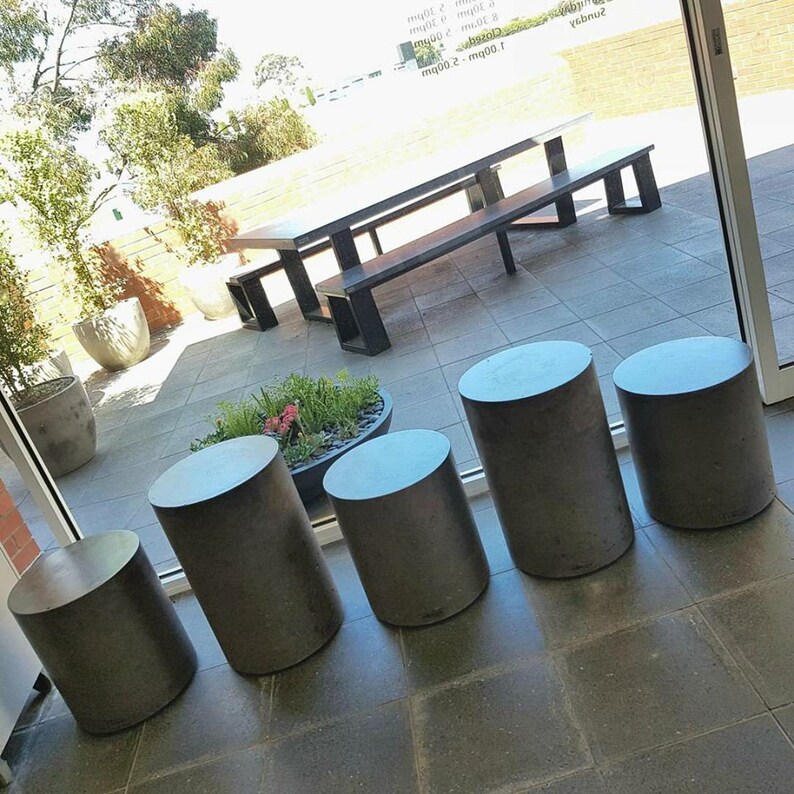 Outdoor Patio Concrete and Stone Seat Hexagonal Geometric - Etsy