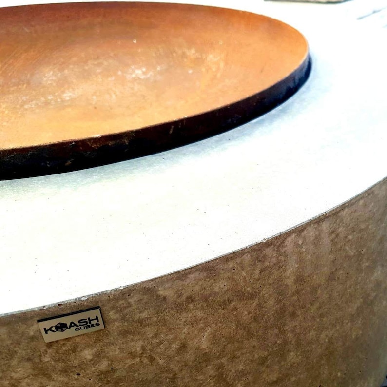Round Concrete Fire Pit Large Unique Custom Handmade Real - Etsy