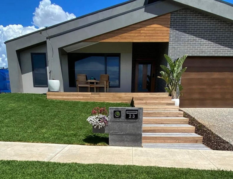 Concrete Letterbox, Custom 3 Piece Unique Handmade Letterbox With ...