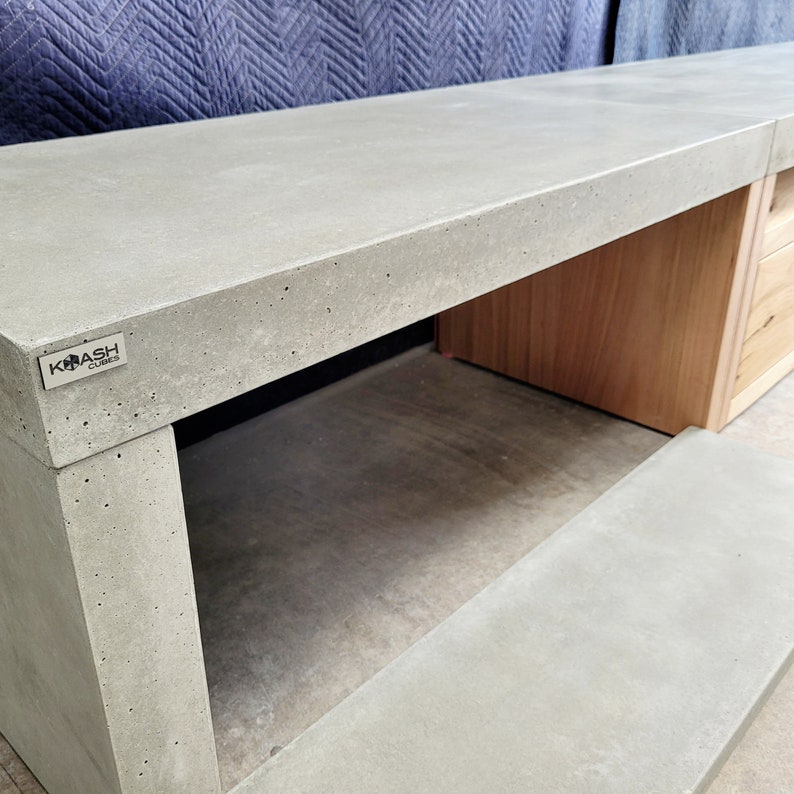 Concrete Fire Hearth, Tv Unit, Plinth, Open Fire Stand With Cabinetry ...
