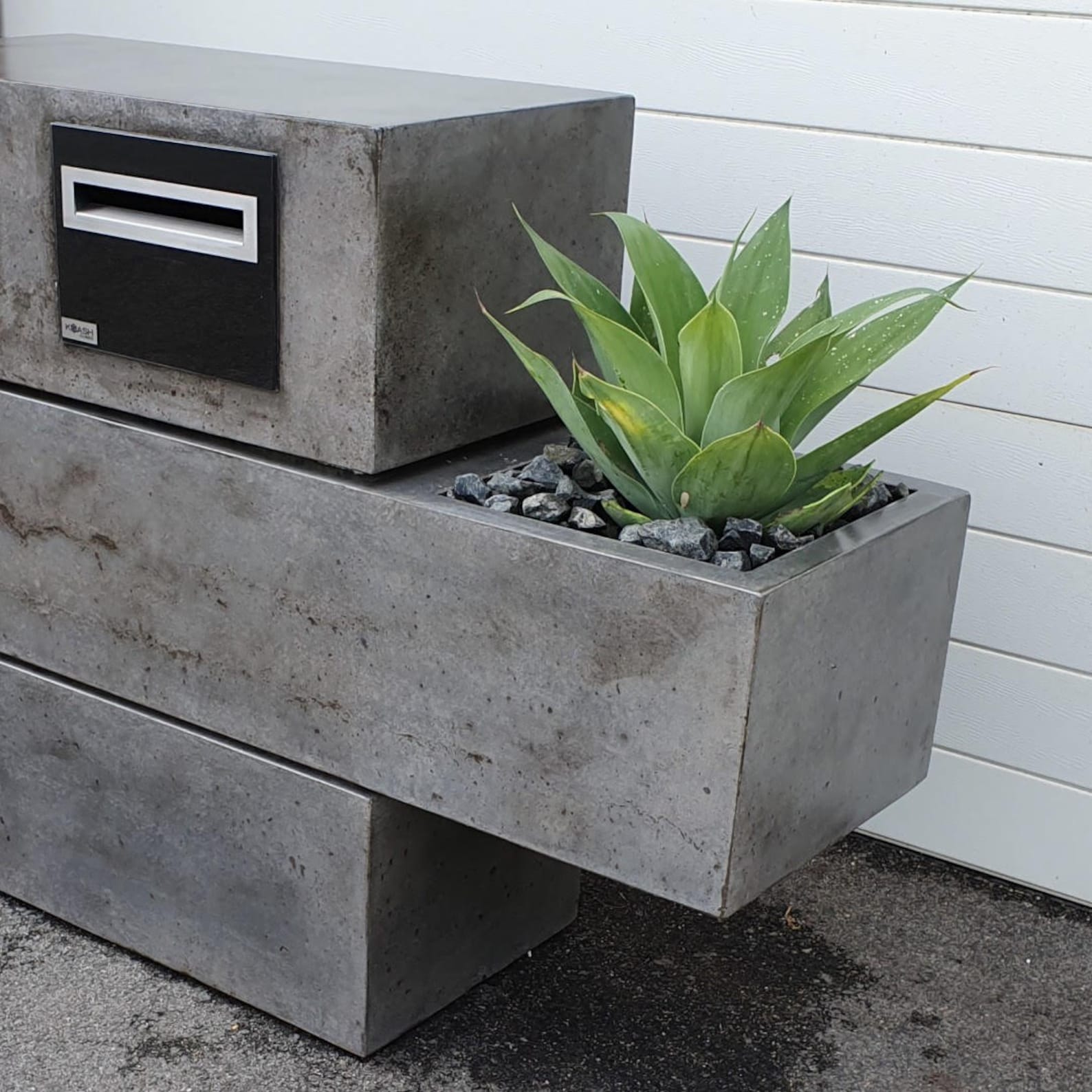 Concrete Letterbox With Planter Unique, Polished Exposed Stone 2 to 4 ...