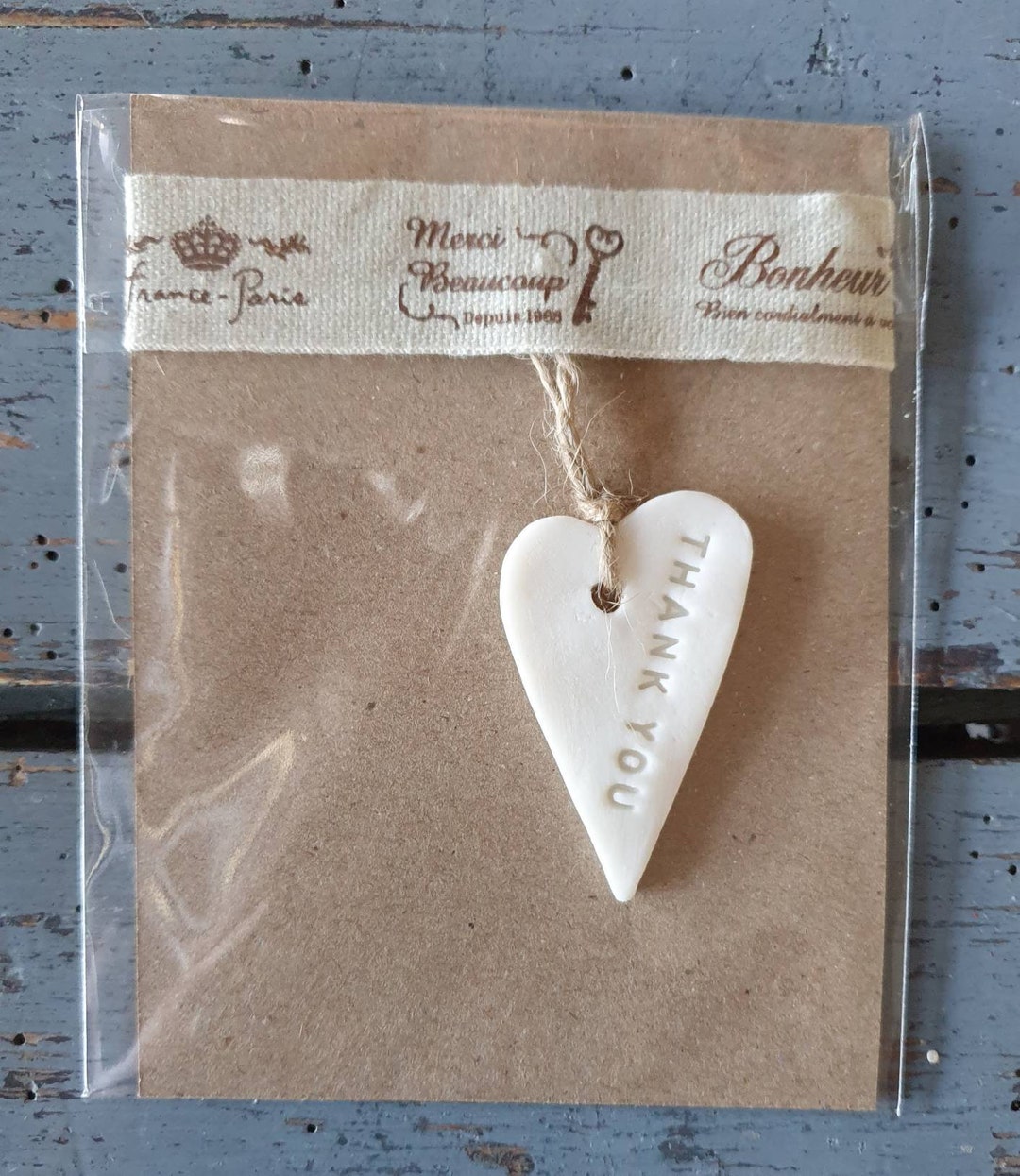 Porselein hart, mini harten, dank u geschenk, hangende hart, sms'je ...