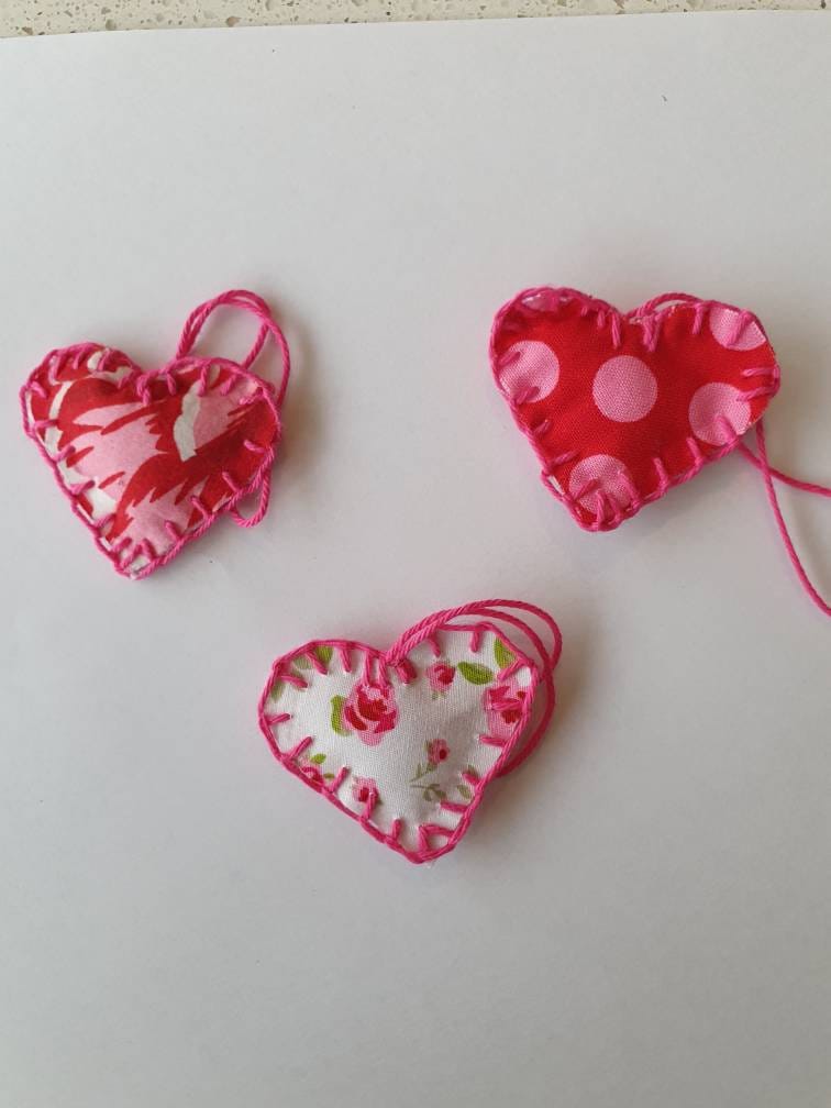 5 Hot Pink Mini Heart Heart Pink Heart Wedding Heart Heart Ornament ...