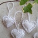 5 White Lace Hearts, Mini Hearts, Stuffed Hearts, White Heart Gift ...