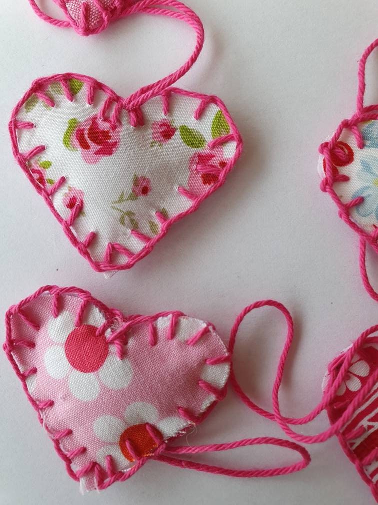 5 Hot Pink Mini Heart Heart Pink Heart Wedding Heart Heart Ornament ...