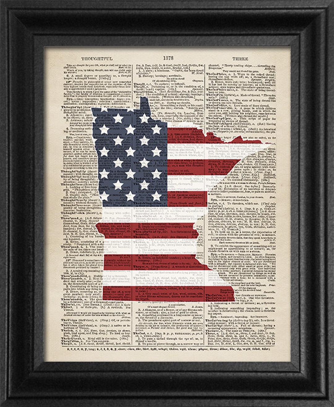 Dictionary Print - Minnesota American Flag #1 - Etsy