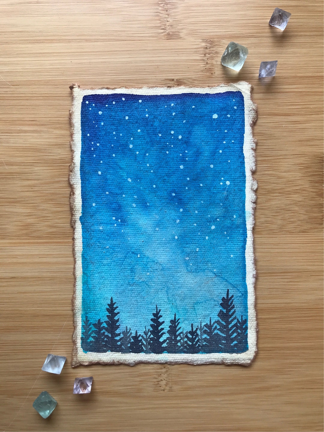 Mini Starry Night Sky Original Painting - Etsy