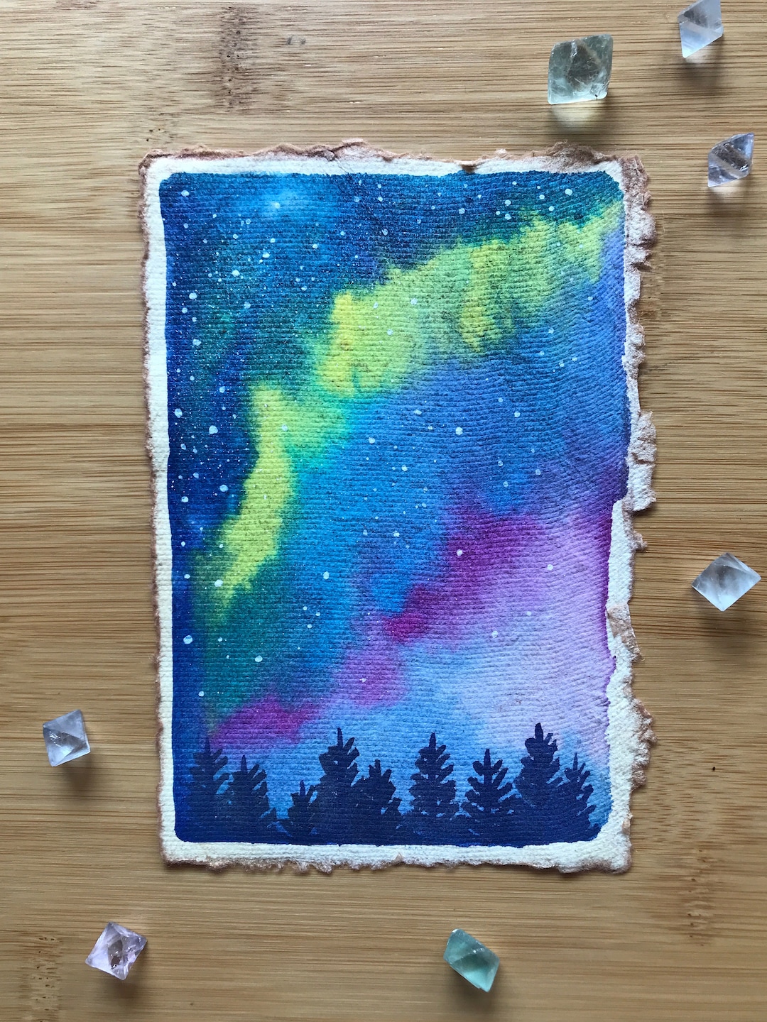 Mini Northern Lights Original Painting - Etsy