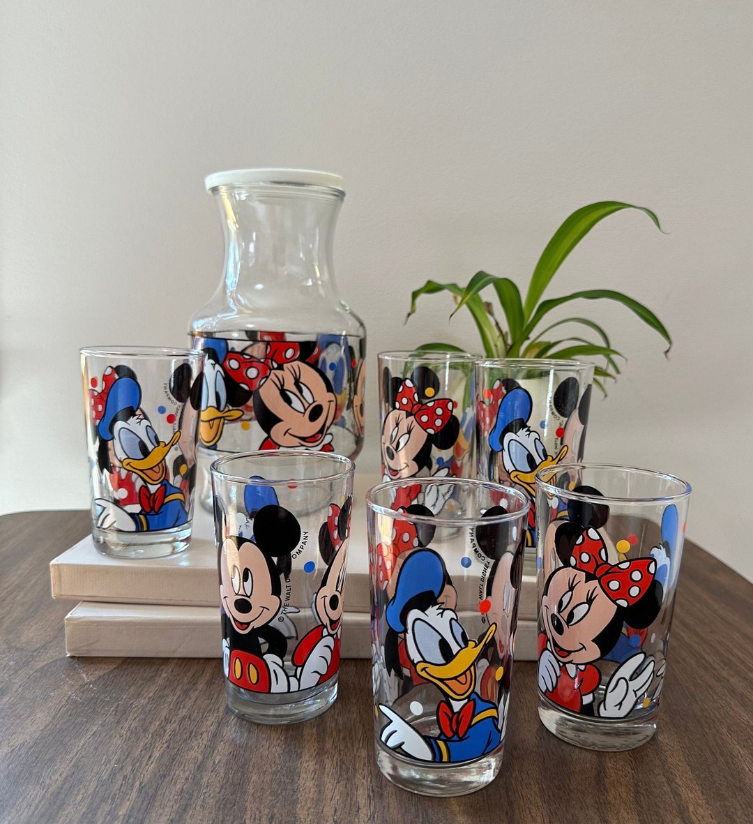 Anchor Hocking Mickey Mouse Disney Juice Pitcher and Glasses - Etsy