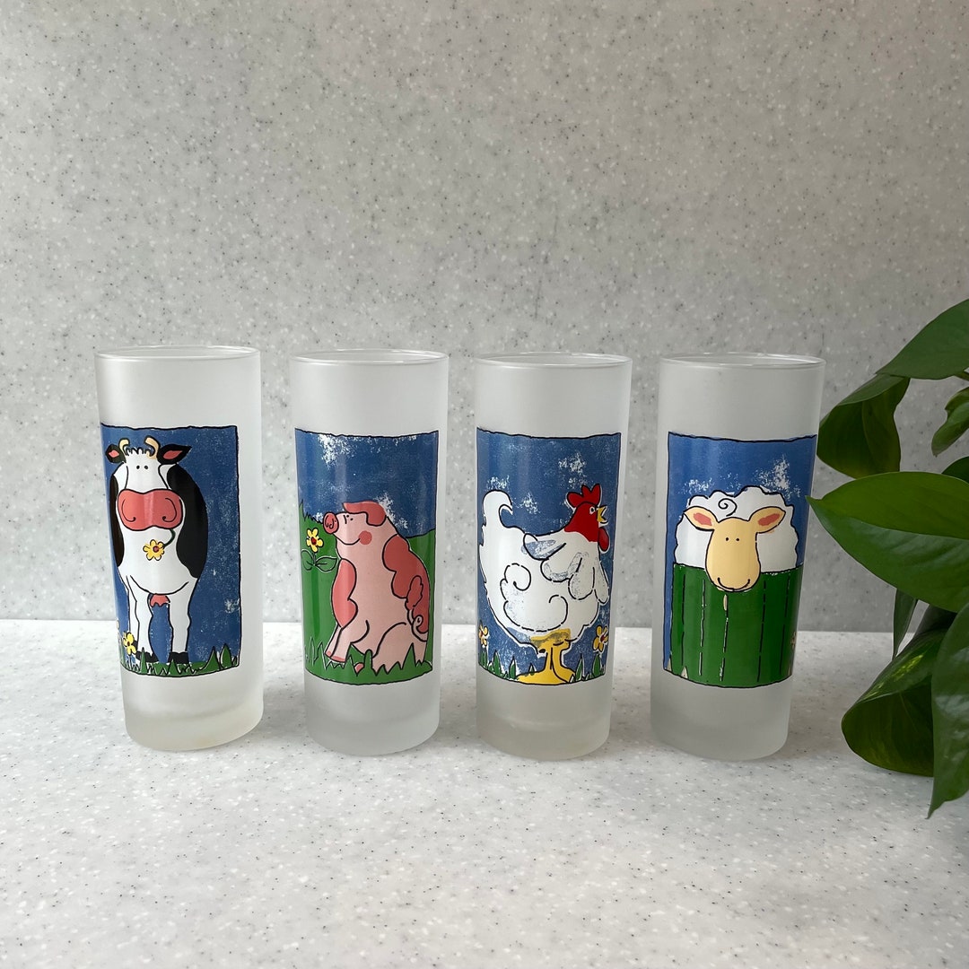 Set of Dartington Farm Animals Highball Glasses - Etsy