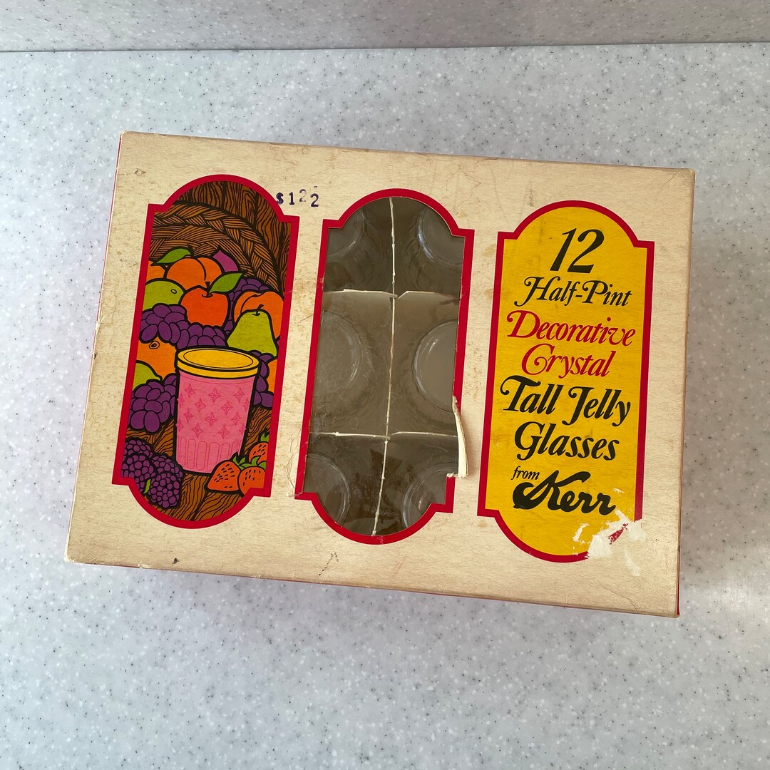 Set of 11 Kerr Half Pint Tall Jelly Jars // Vintage in Box - Etsy
