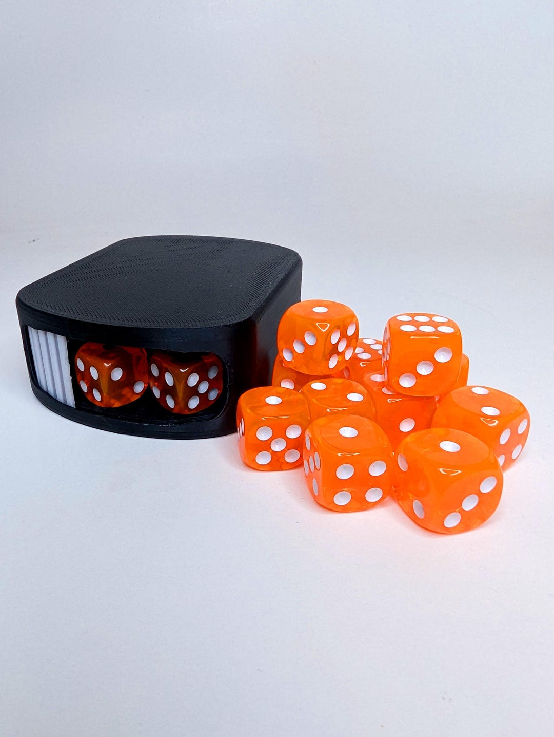 Black Sliding Dice Case With Transparent Orange Dice - Etsy