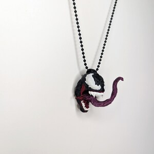 Spiderman Venom Head Necklace on Black Ball Chain - Etsy