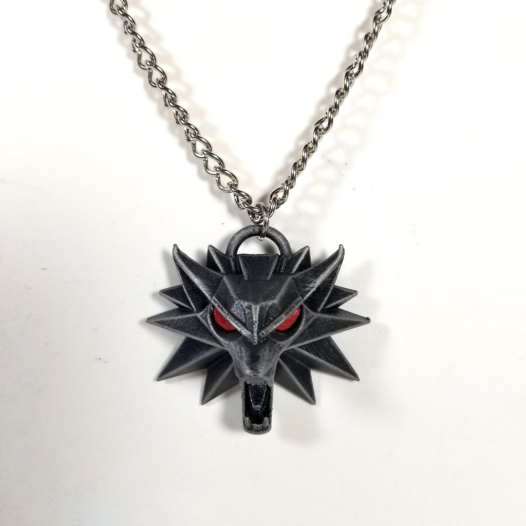 The Witcher 3 Game Geralt Wolf Medallion Necklace With Silver - Etsy