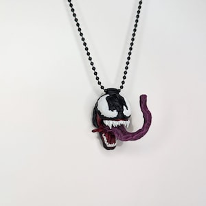 Spiderman Venom Head Necklace on Black Ball Chain - Etsy