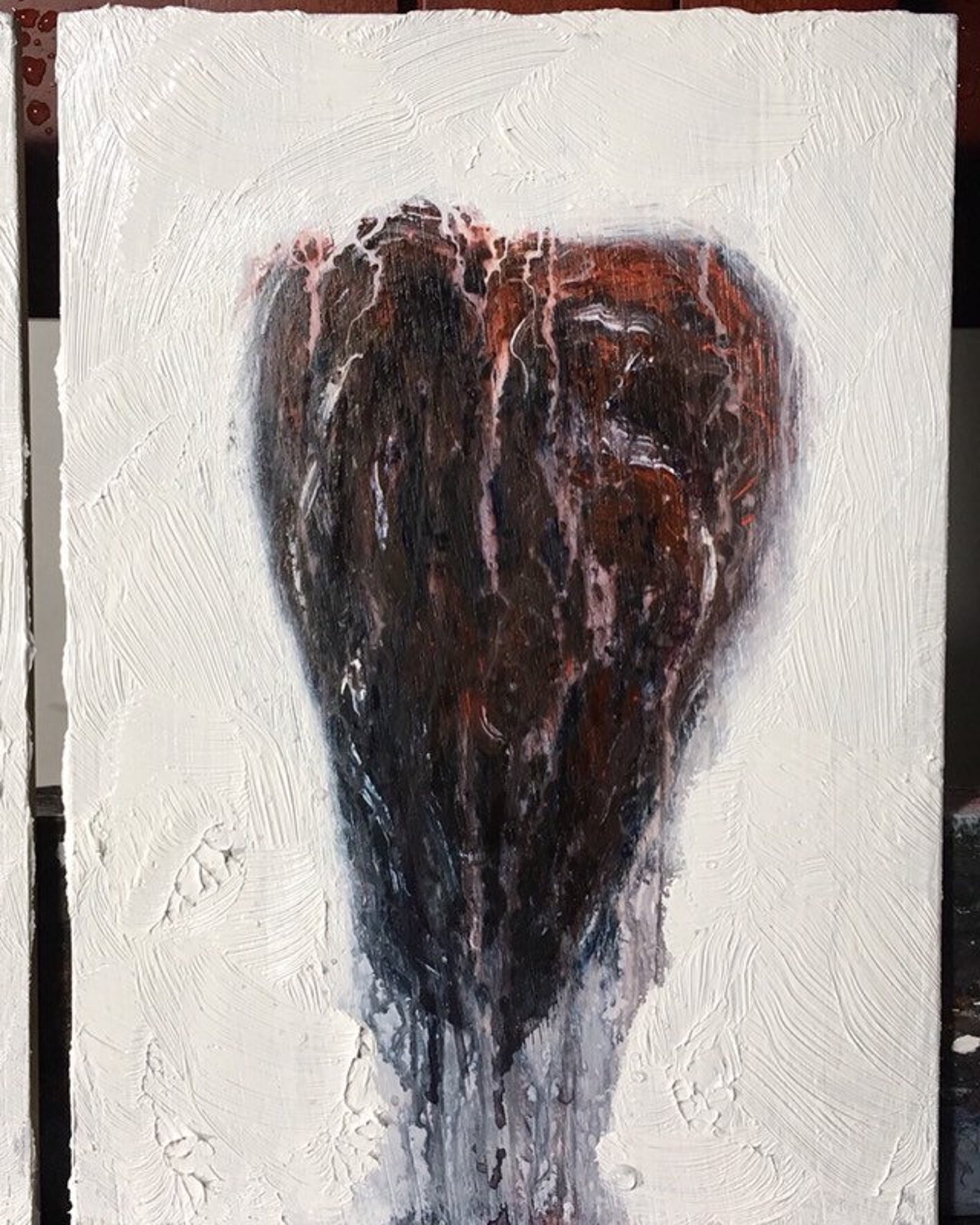 A Date for My Heart 3 Withered Heart Paintings Acrylic and Oil on Panel ...