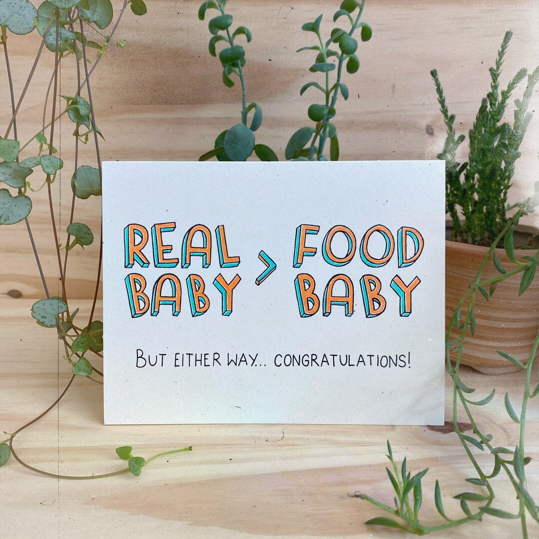 Funny Baby Congratulations Card: Food Baby Humor - Etsy