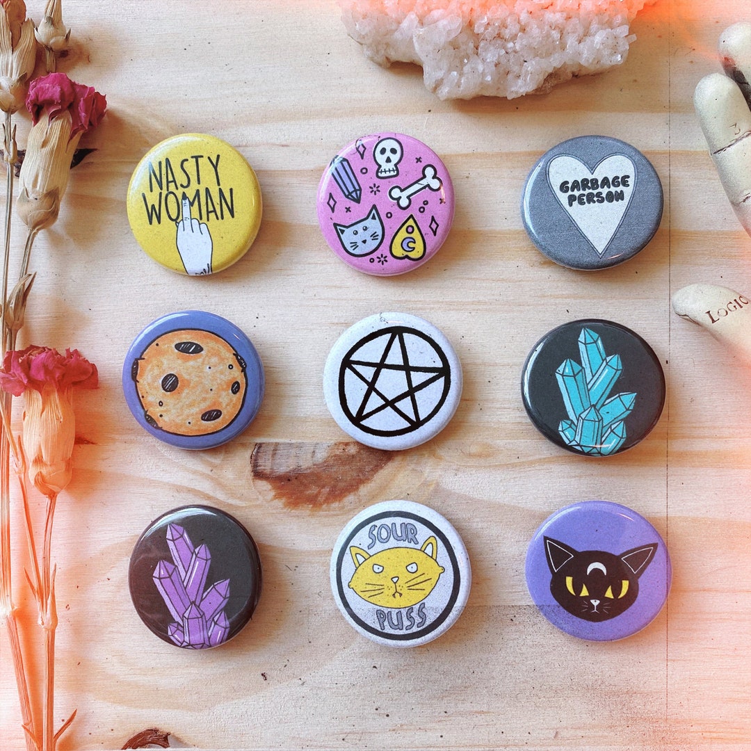 Witchy Buttons, Badges, Witch Gifts, Gift Sets, Halloween Flair, Button ...
