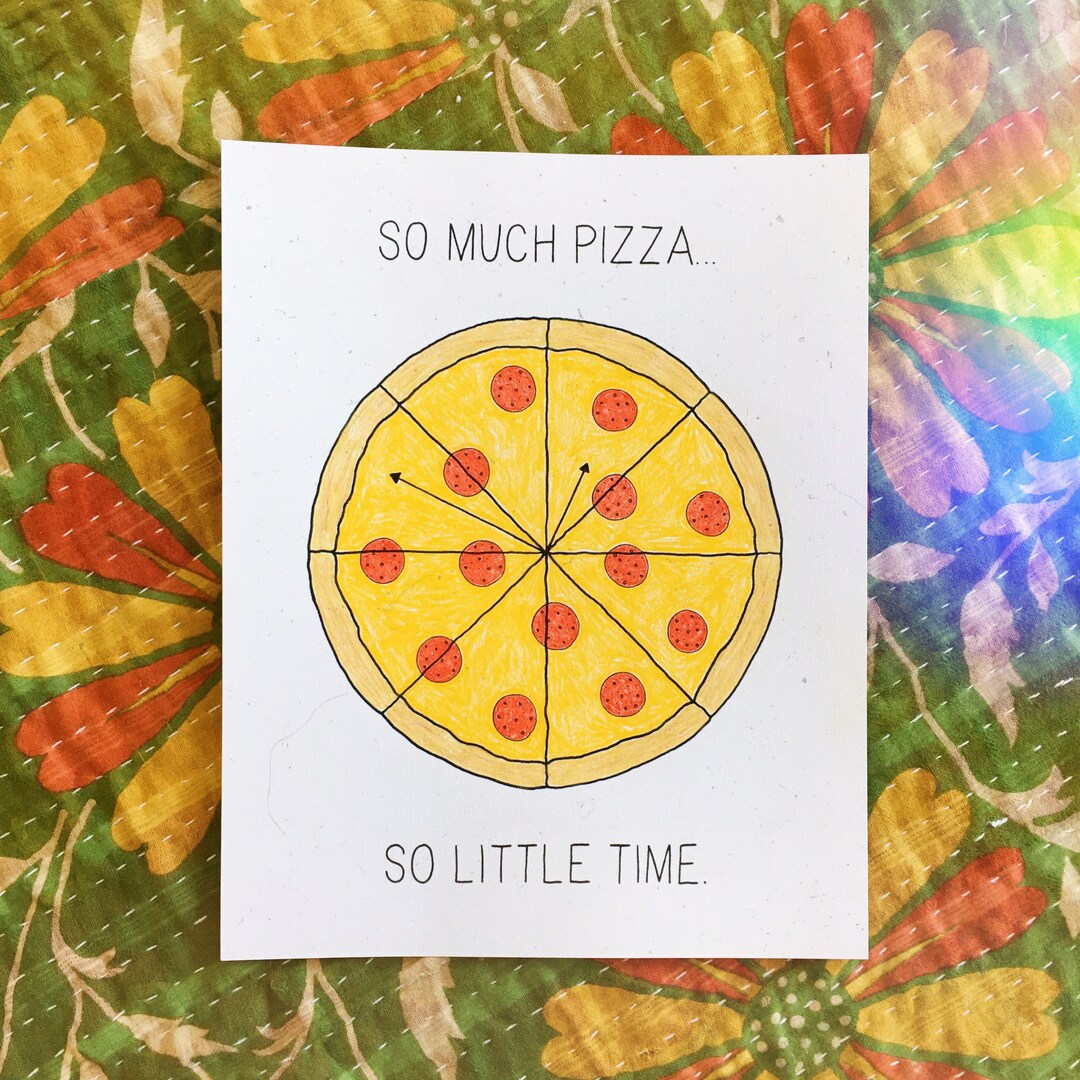 Pizza Art Print, 8x10 Print, Food Art, Hand Drawn Art, Cooking Gifts ...