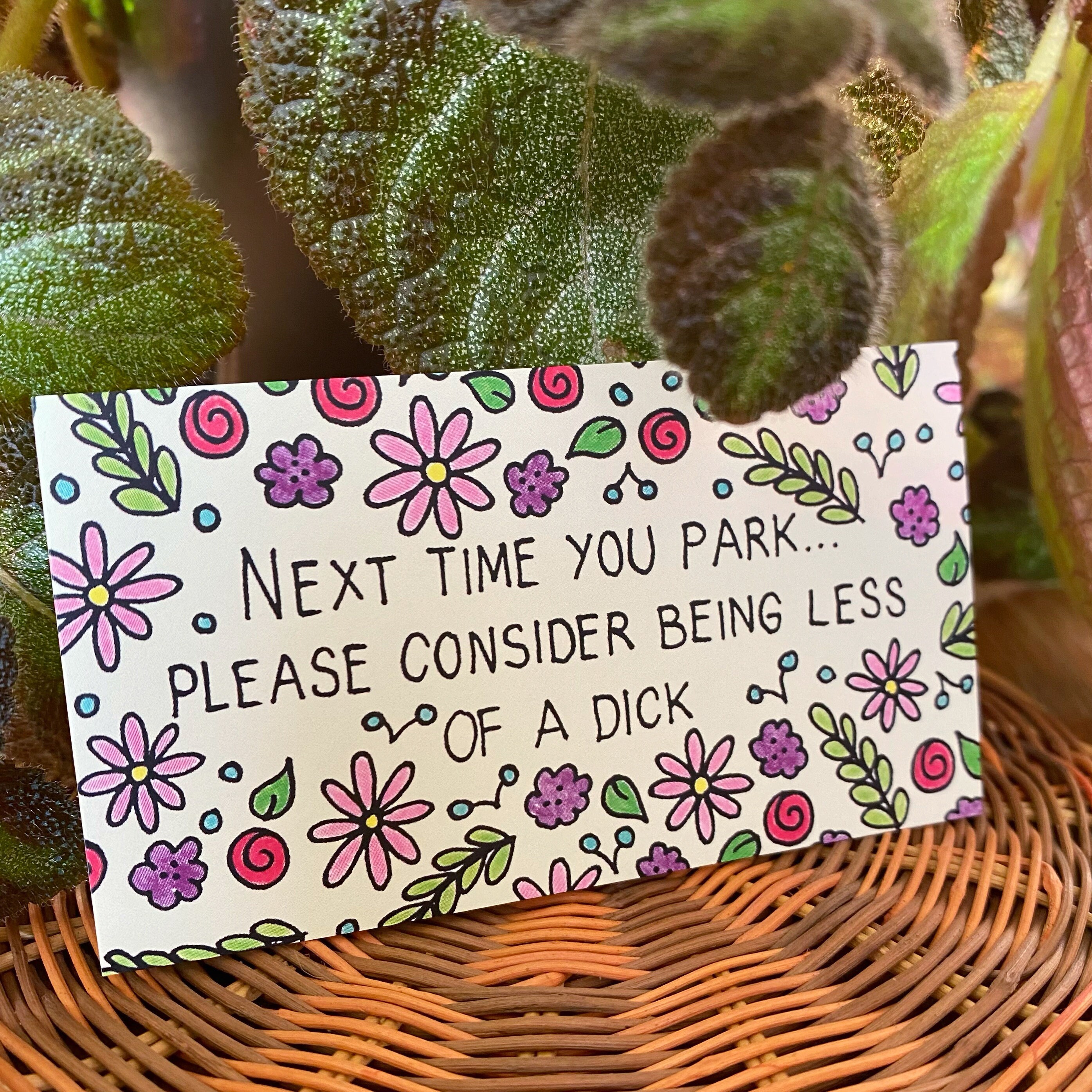 Funny Bad Parking Notes: Rude Passive Aggressive Cards - Etsy
