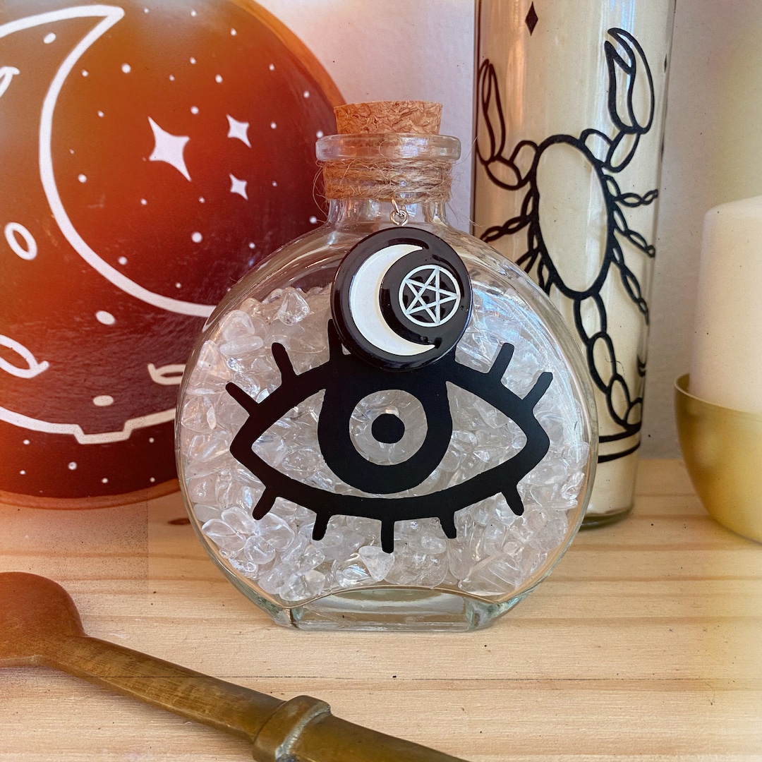 Seeing Eye Bottle, Potion Bottle, Altar Accessories, Witchy Gift, Herb ...