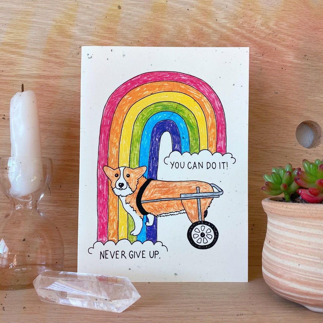 Encouragement Card, Support Card, Love Notes, Friend Gifts, Corgi Card ...