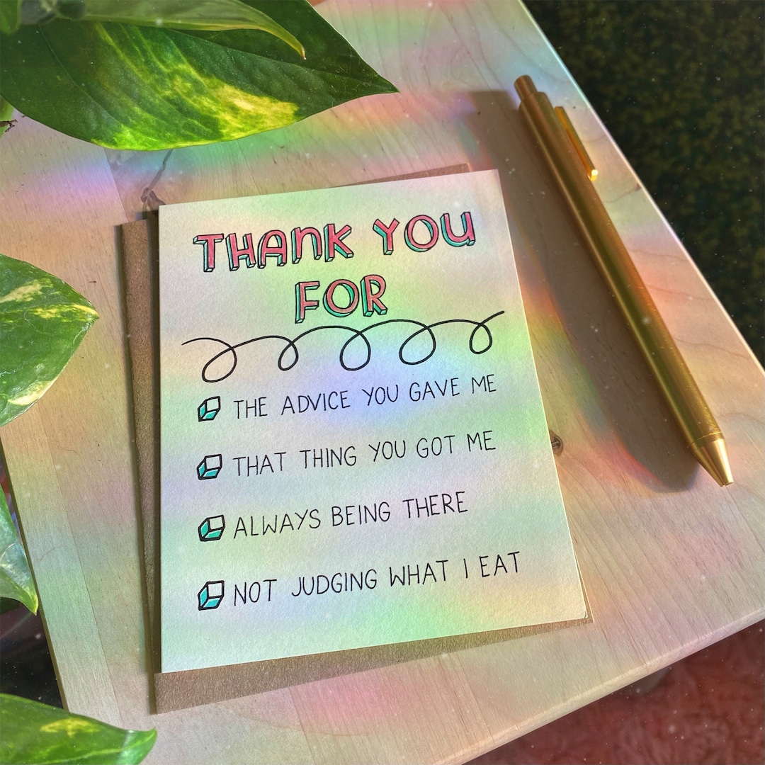 Thank You Card, Funny Card, Witty Card, Funny Greeting Card, Thank You ...