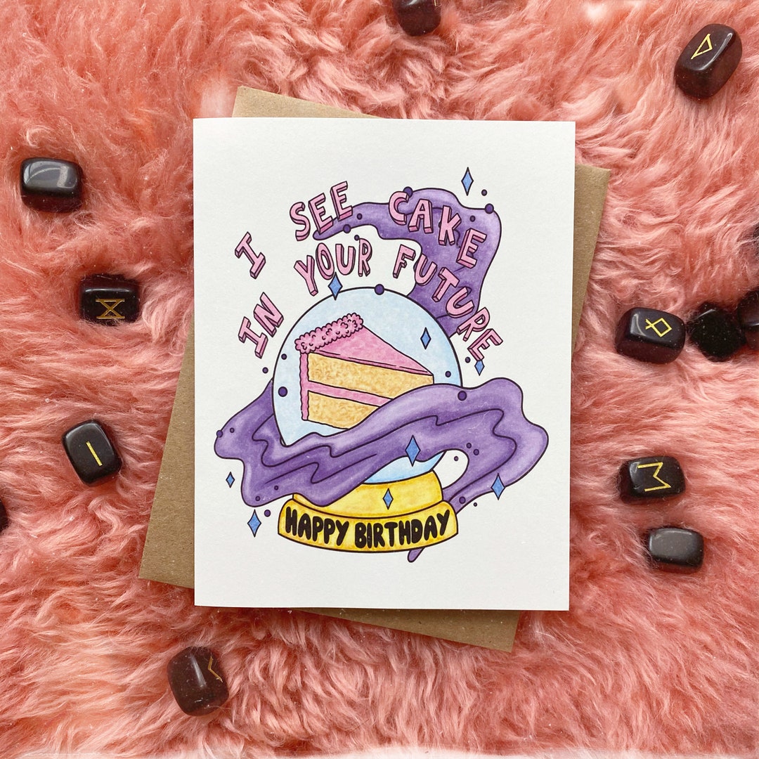 Crystal Ball Birthday Card: Funny Fortune Teller Greeting - Etsy