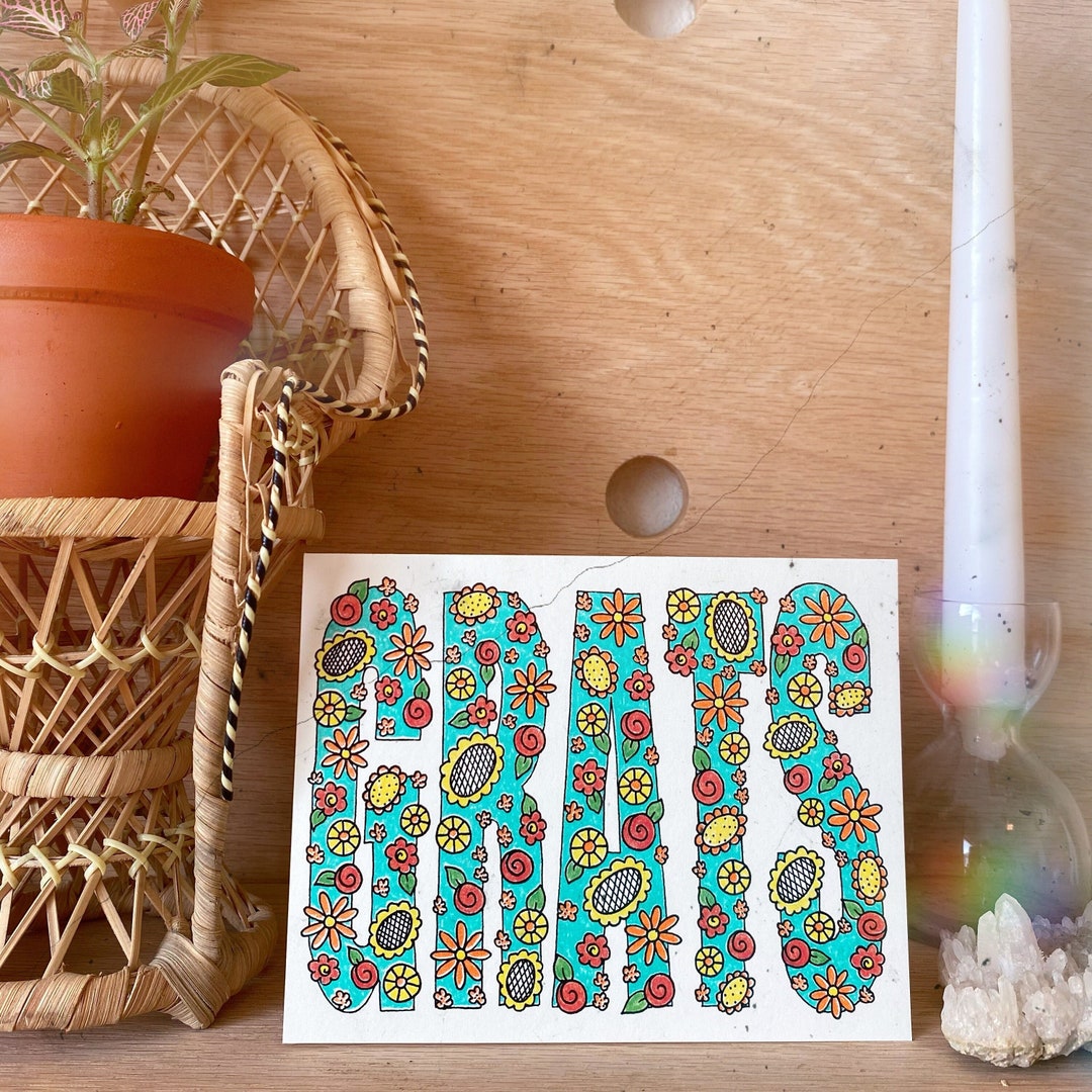 Congrats Floral Card, Graduation Gift - Etsy
