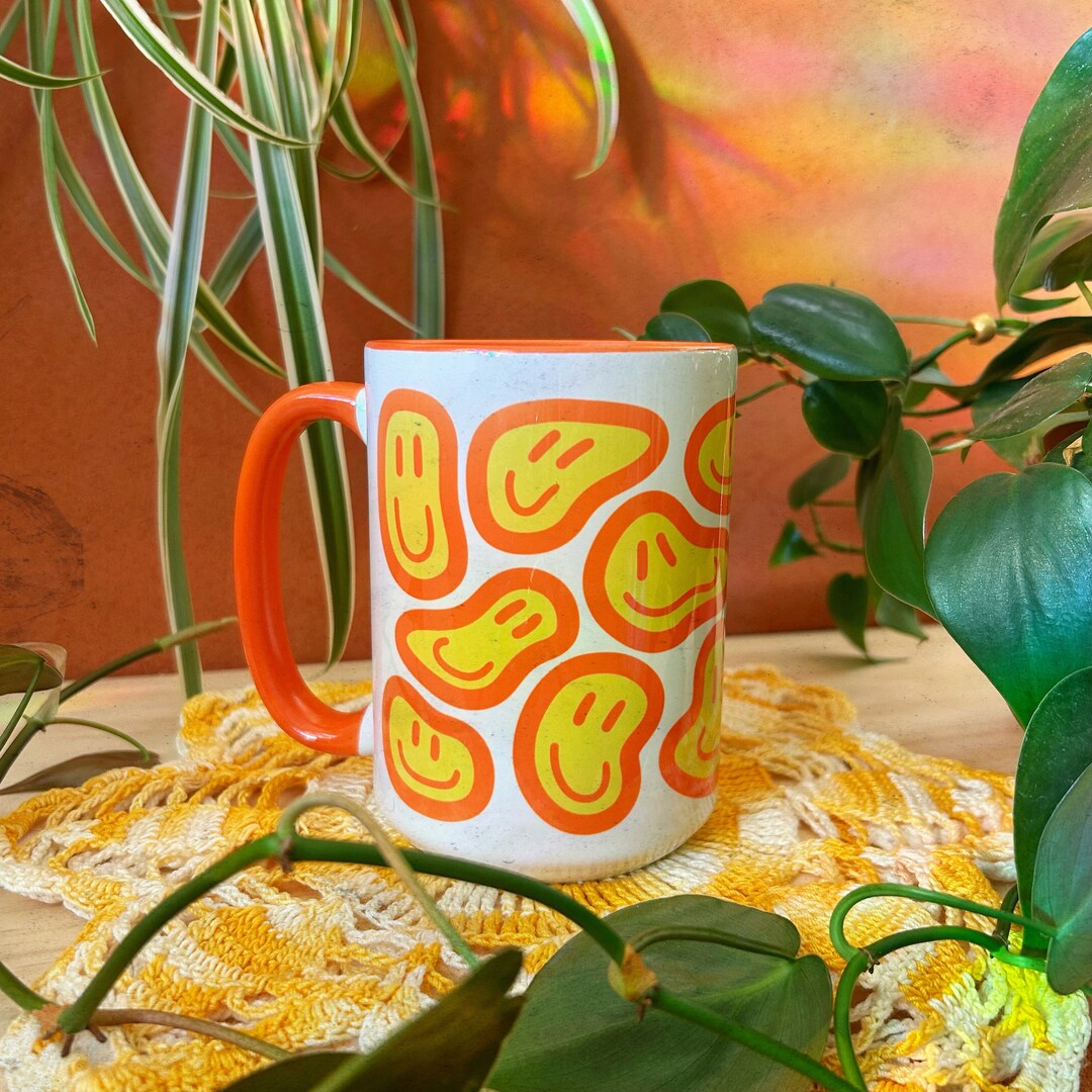 Melty Smile Faces Coffee Mug: Retro 90s Vibes, 15 Oz - Etsy