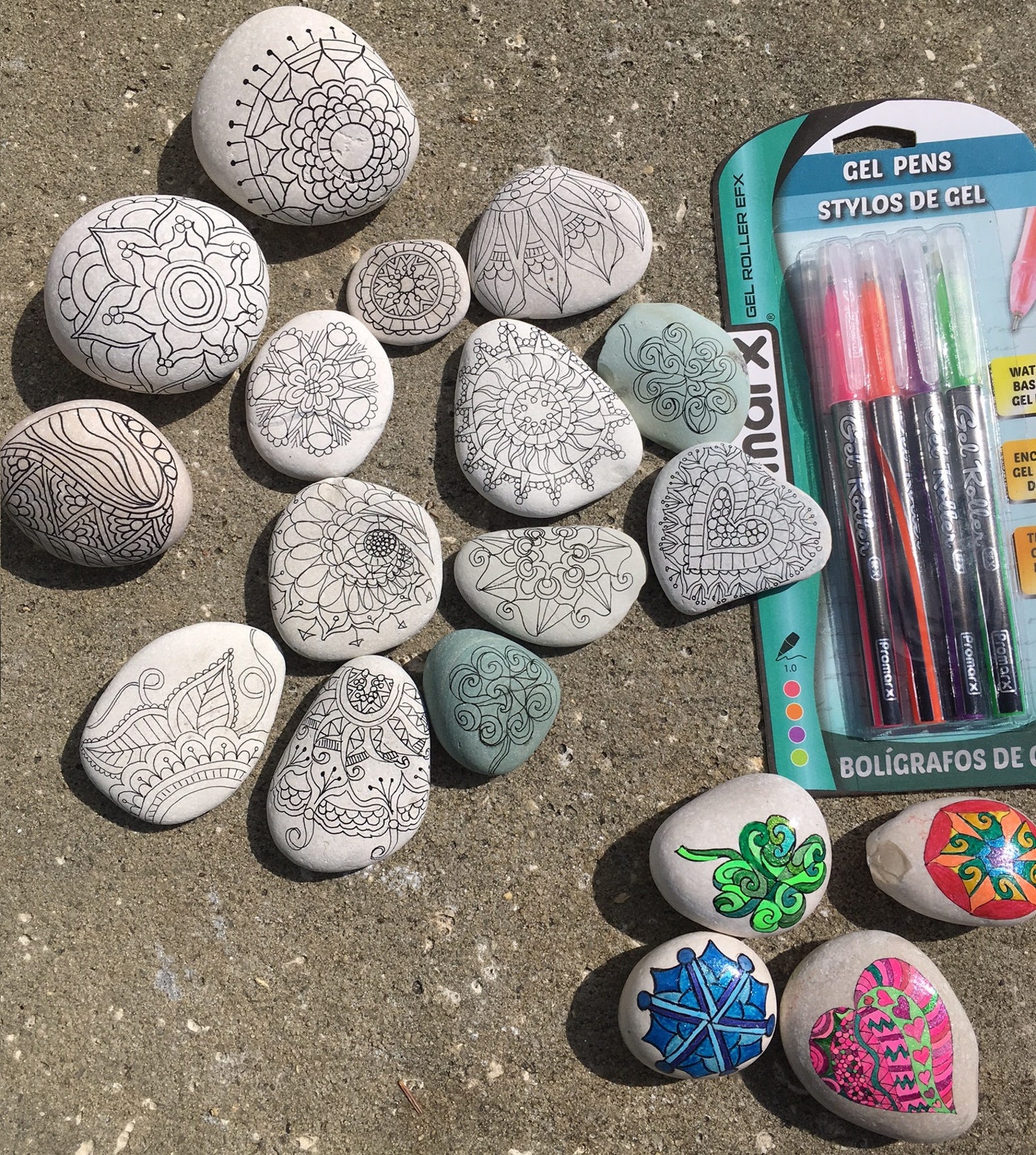 Set of 12 Adult Coloring Rocks Zentangle Relaxation - Etsy