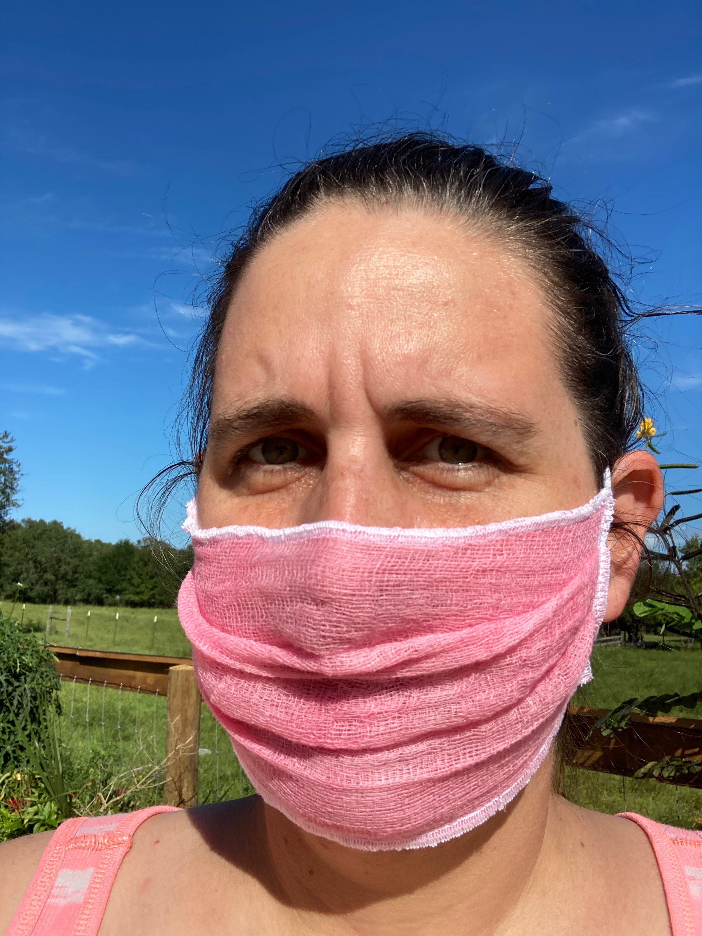 Light Pink Cheesecloth Cotton Fabric Face Mask. Adult / XL / | Etsy