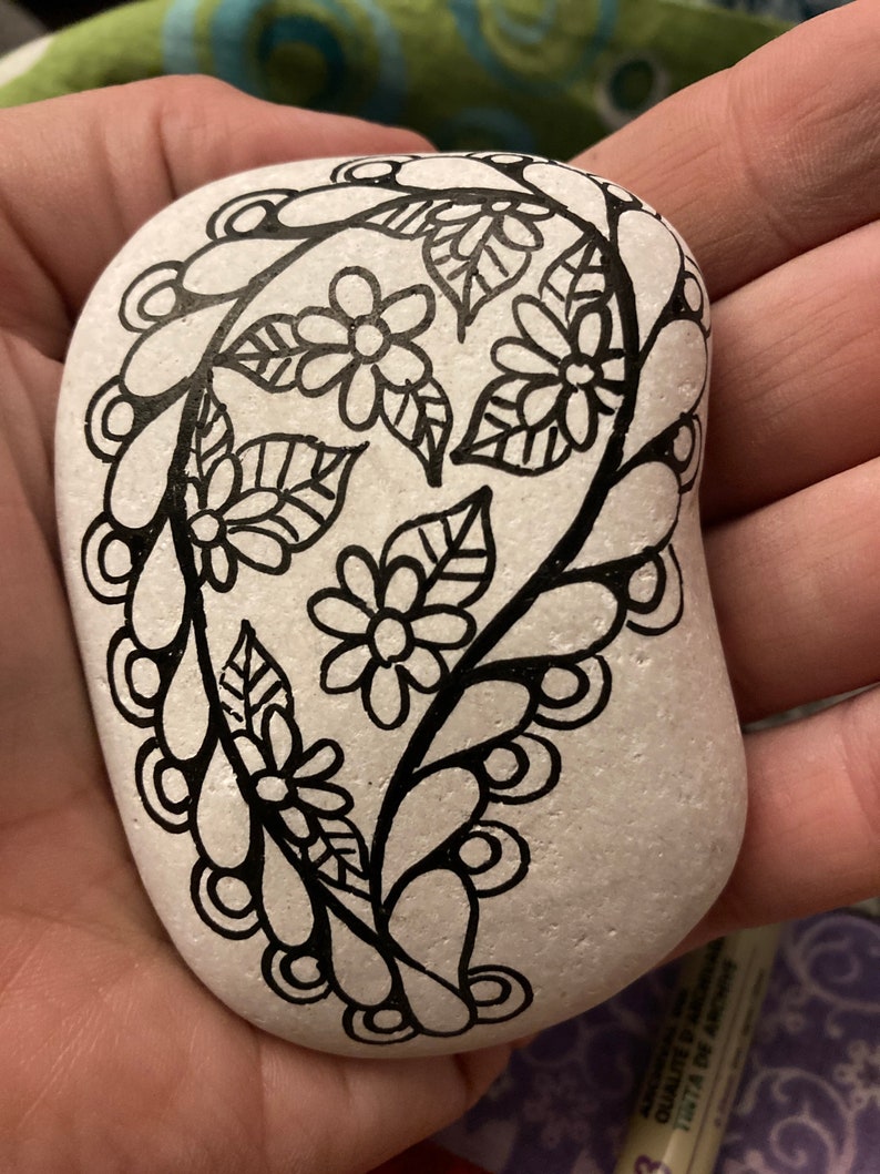 Set of 12 Adult Coloring Rocks Zentangle Relaxation - Etsy