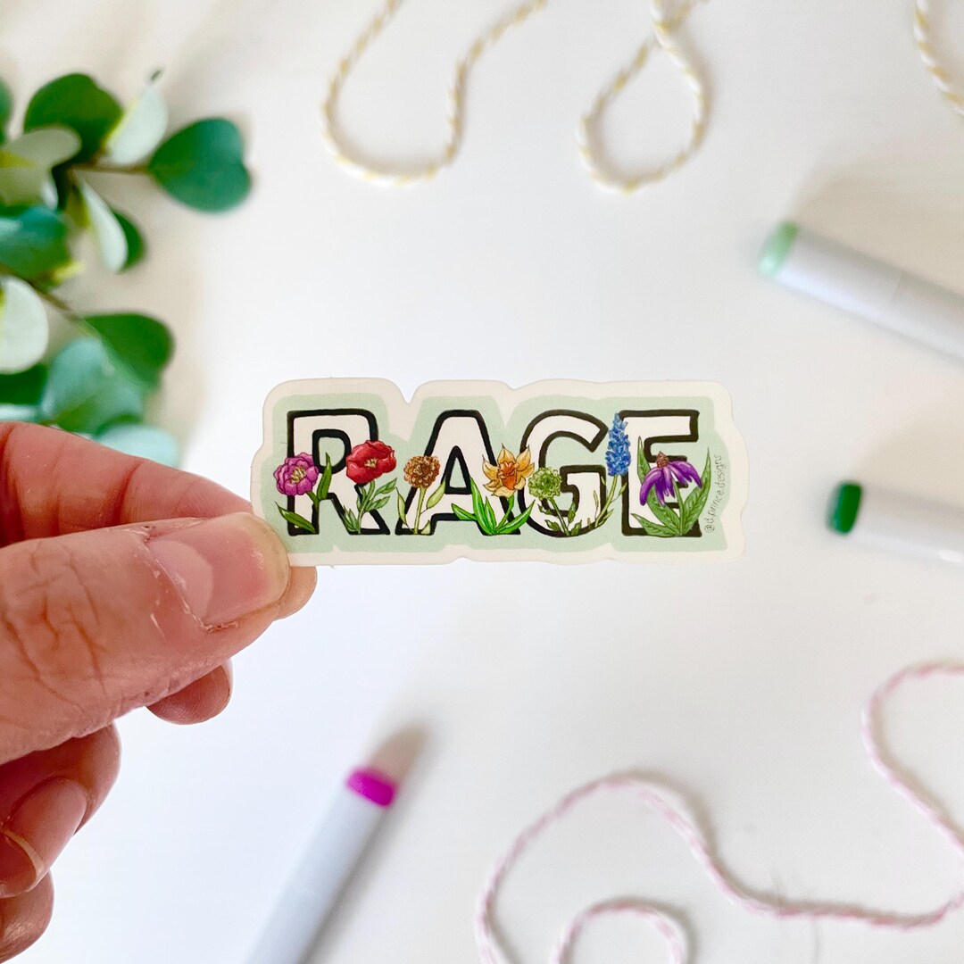 Hand-illustrated RAGE Sticker | 2" Sticker - Etsy